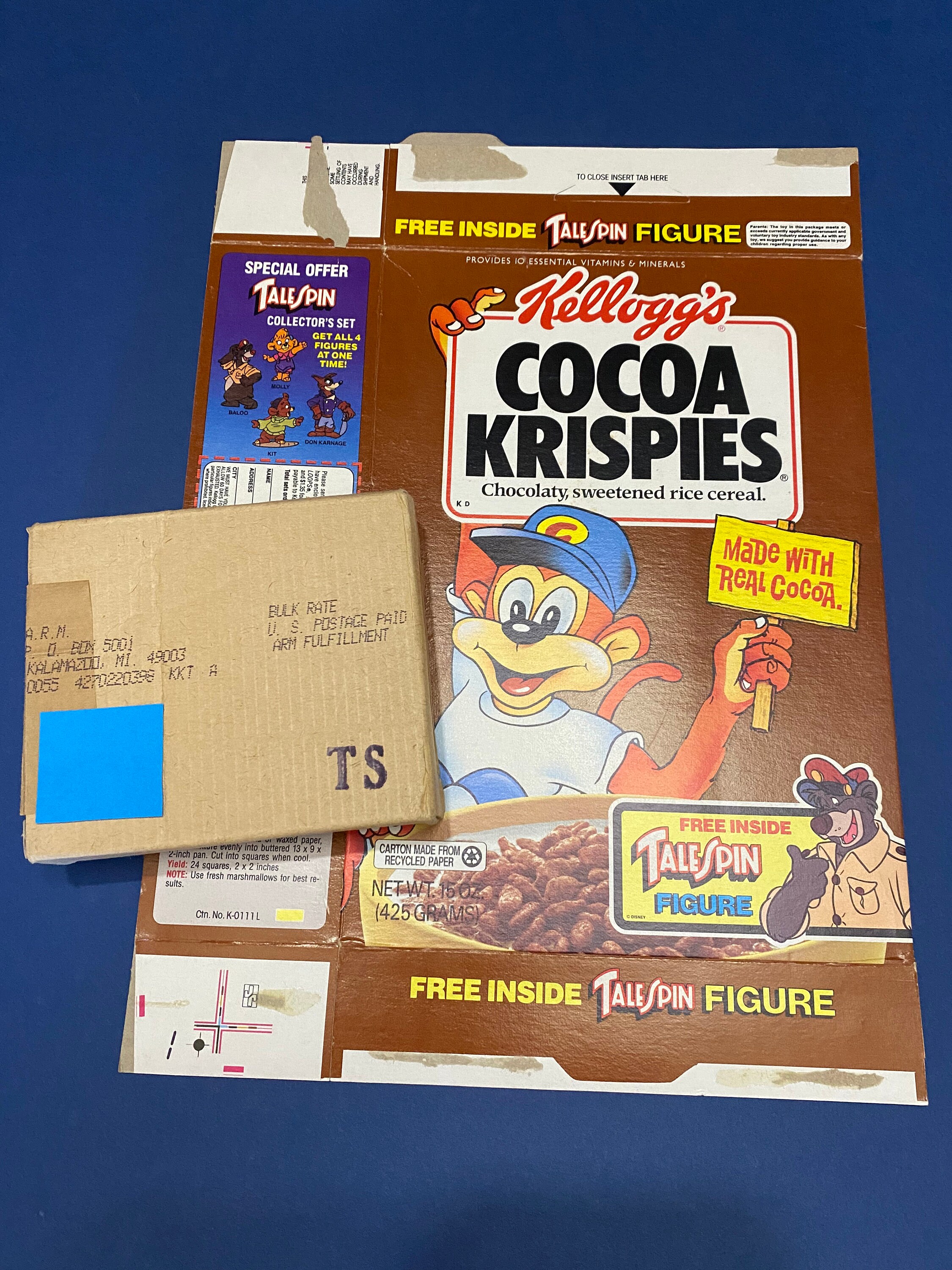 Vintage 1990 Kelloggs Cocoa Krispies Box With Tail Spin Mail - Etsy