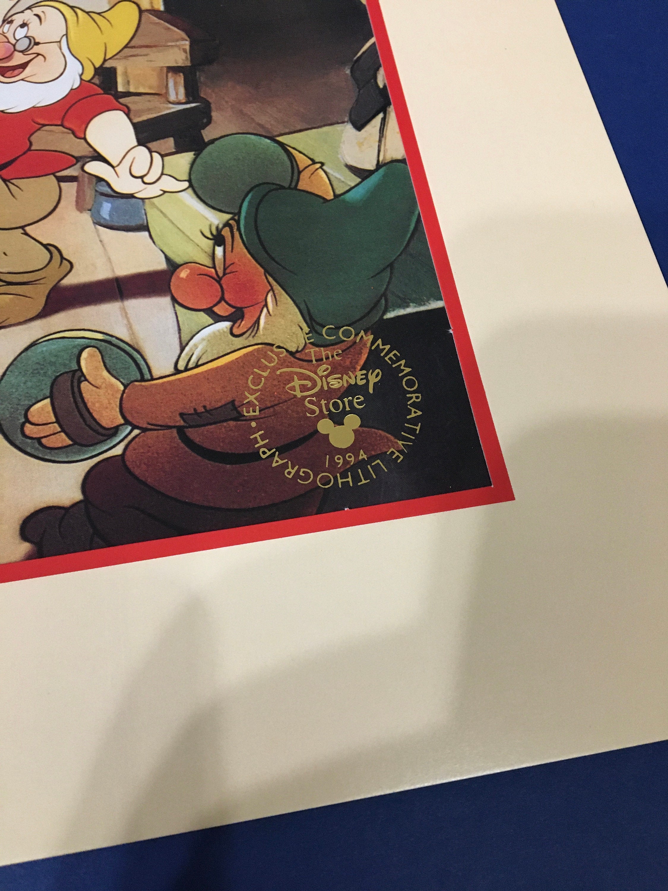Vintage 1994 Disney Store Exclusive Commemorative Snow White Lithograph ...