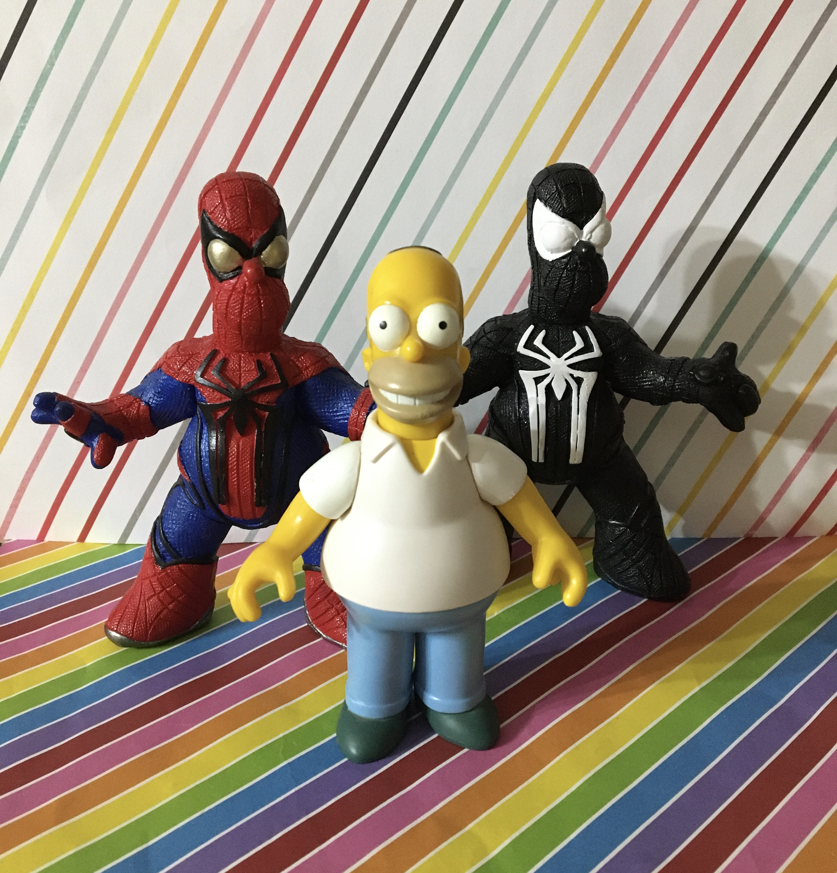 Hand Cast and Painted the Simpsons Homer as Spiderman or Black - Etsy