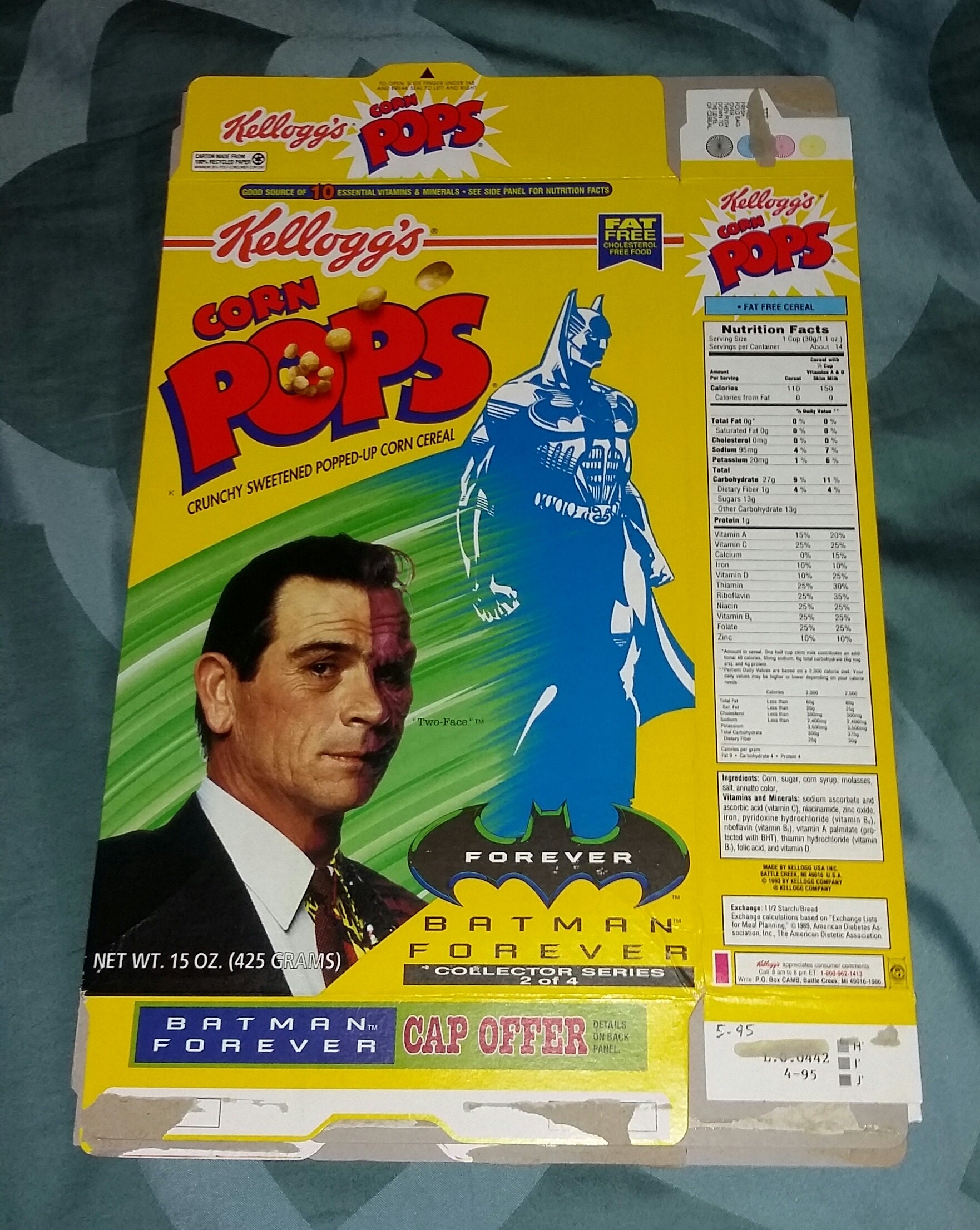 Vintage Lot of 4 1995 Batman Forever Corn Pops Cereal Boxes | Etsy
