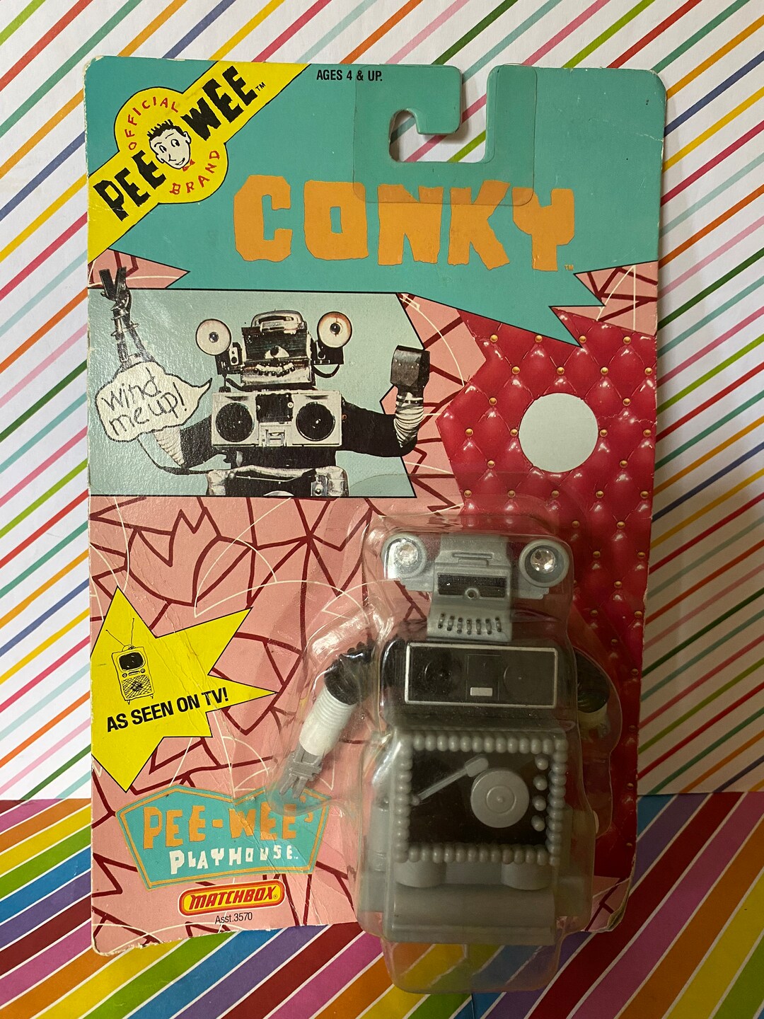 Vintage Matchbox 1988 Pee Wee's Playhouse Conky Windup Figure damaged ...