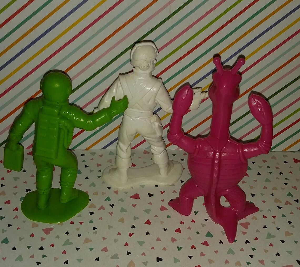 Vintage Lot of Tim Mee Space Figures - Etsy