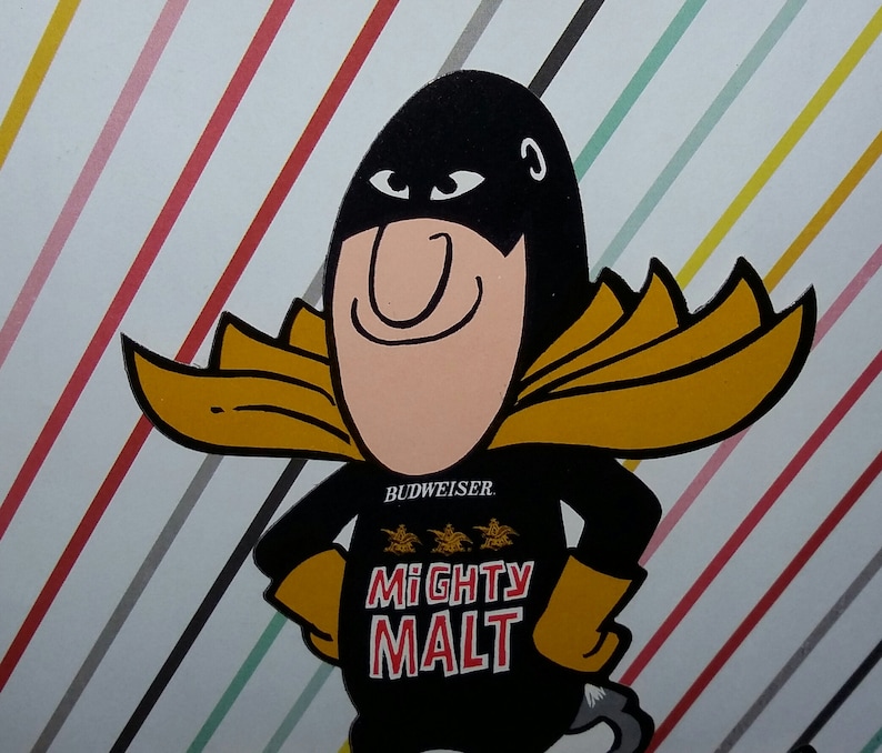 Vintage 1970s Budweiser Bud Man Mighty Malt Unused Sticker - Etsy