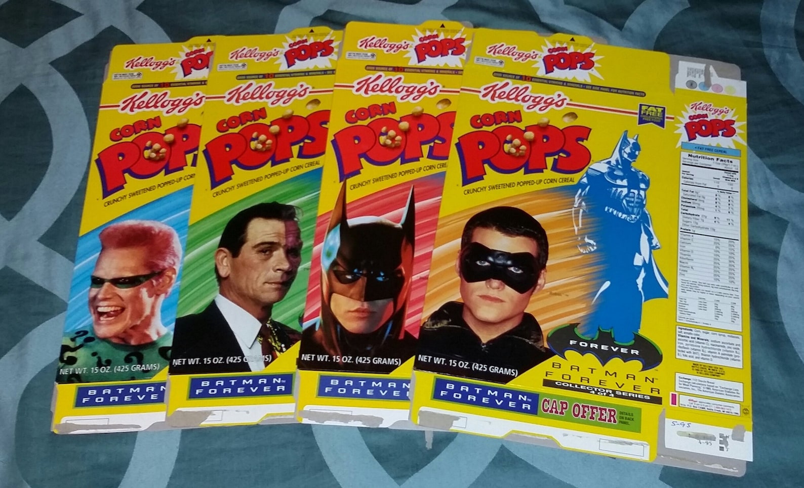 Vintage Lot of 4 1995 Batman Forever Corn Pops Cereal Boxes | Etsy