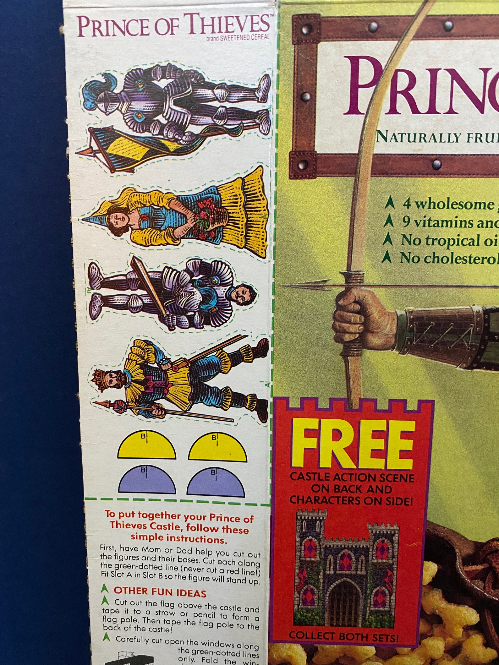 Vintage 1991 Ralston Robin Hood Prince of Thieves Cereal Box Memory ...