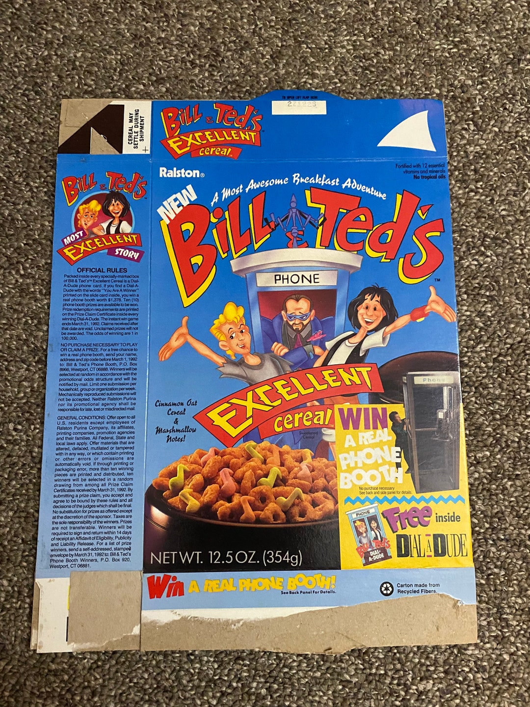Vintage 1991 Ralston Bill and Ted's Excellent Adventure Cereal Box ...