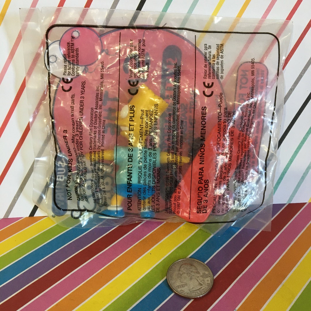 Vintage 1997 Sealed Subway the Simpsons Windup Bart Figure - Etsy