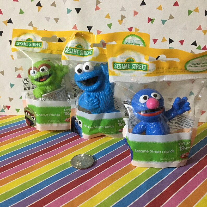 Playskool 3 Sealed Sesame Street Figures Oscar Etsy