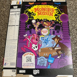 General Mills Monster Mash Cereal Box Frankenberry, Count Chocula and ...