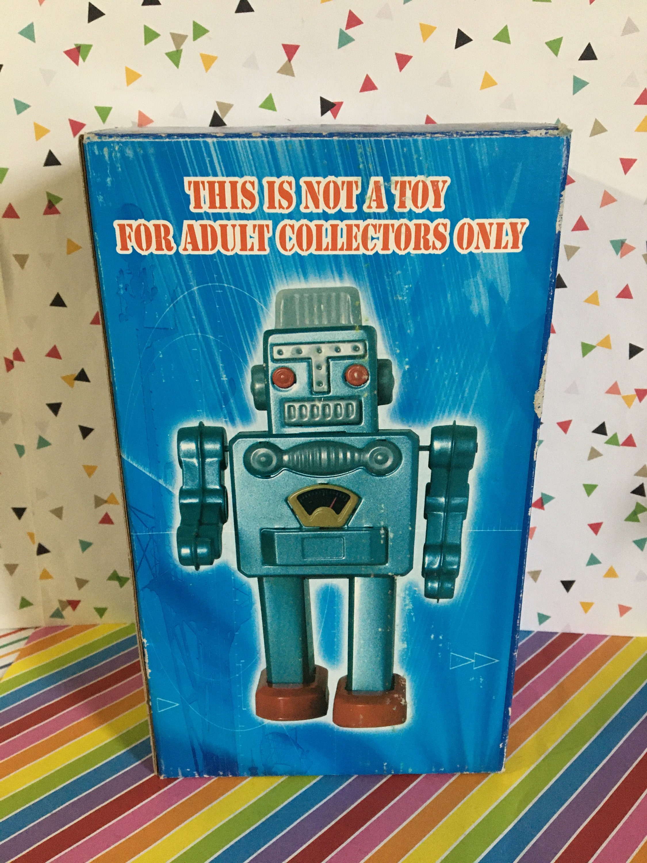 Boxed Reproduction 8" Black Smoking Robot Windup Tin Toy Figure - Etsy