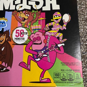 General Mills Monster Mash Cereal Box Frankenberry, Count Chocula and ...