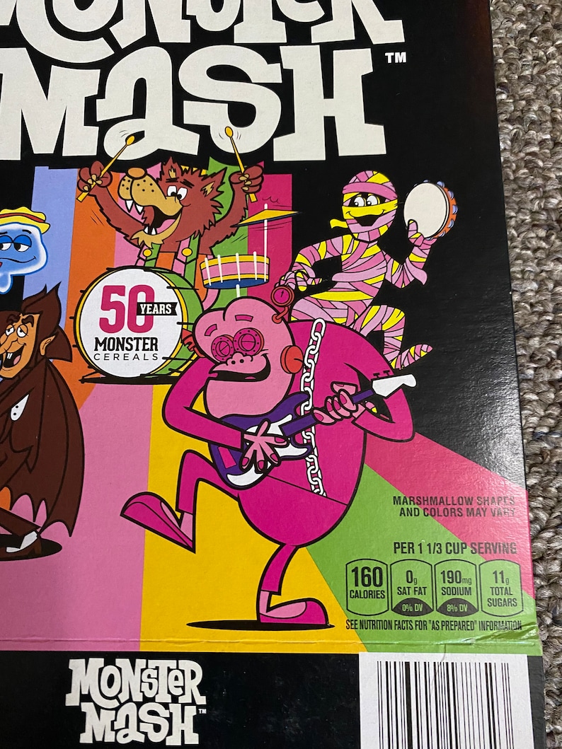 General Mills Monster Mash Cereal Box Frankenberry, Count Chocula and ...