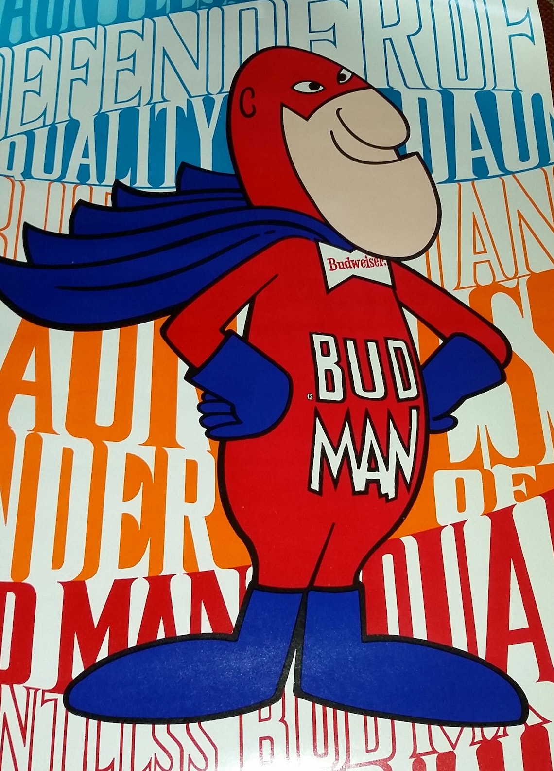 Vintage Original 1971 Budweiser Bud Man Poster - Etsy