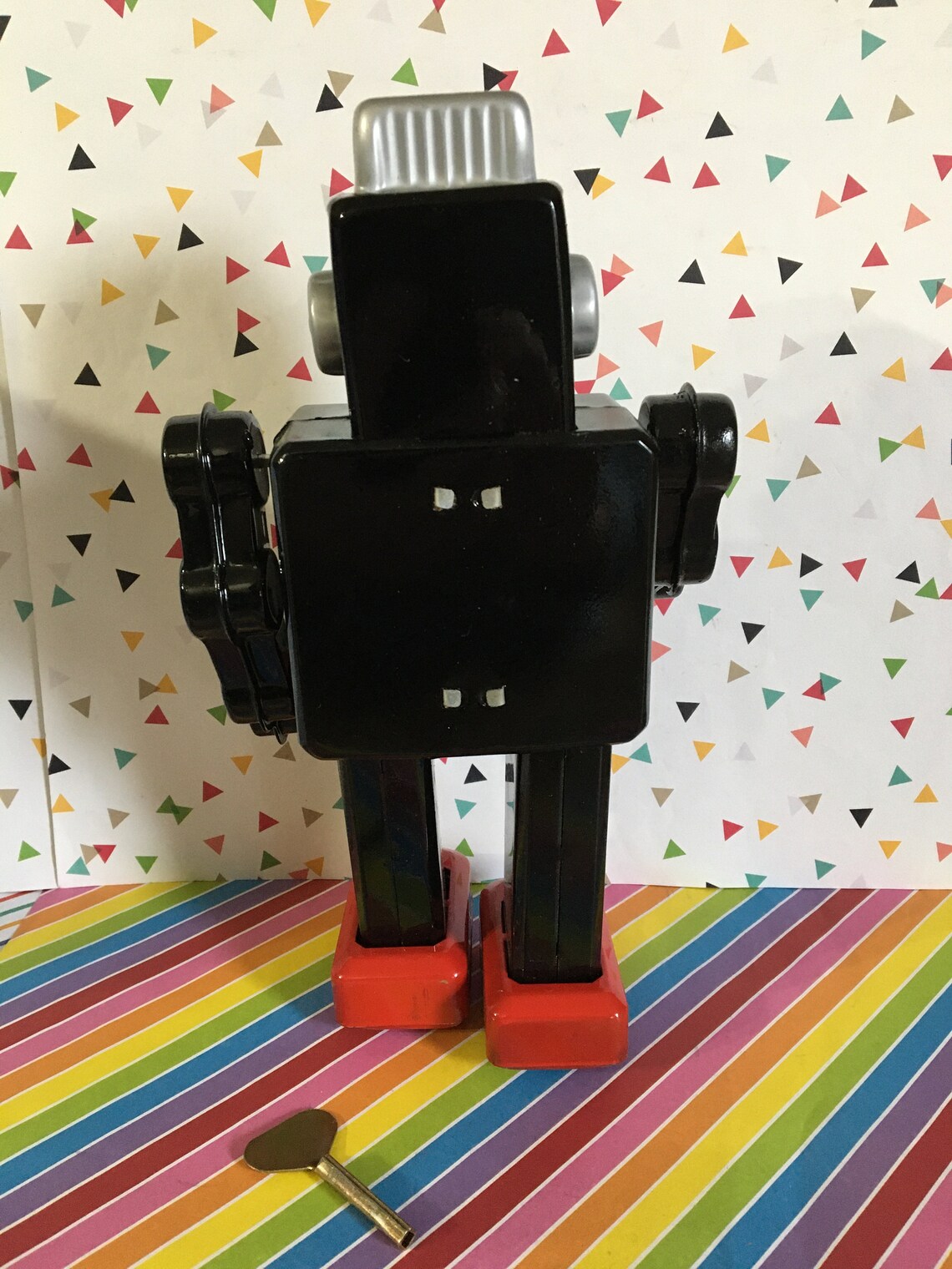 Boxed Reproduction 8" Black Smoking Robot Windup Tin Toy Figure - Etsy