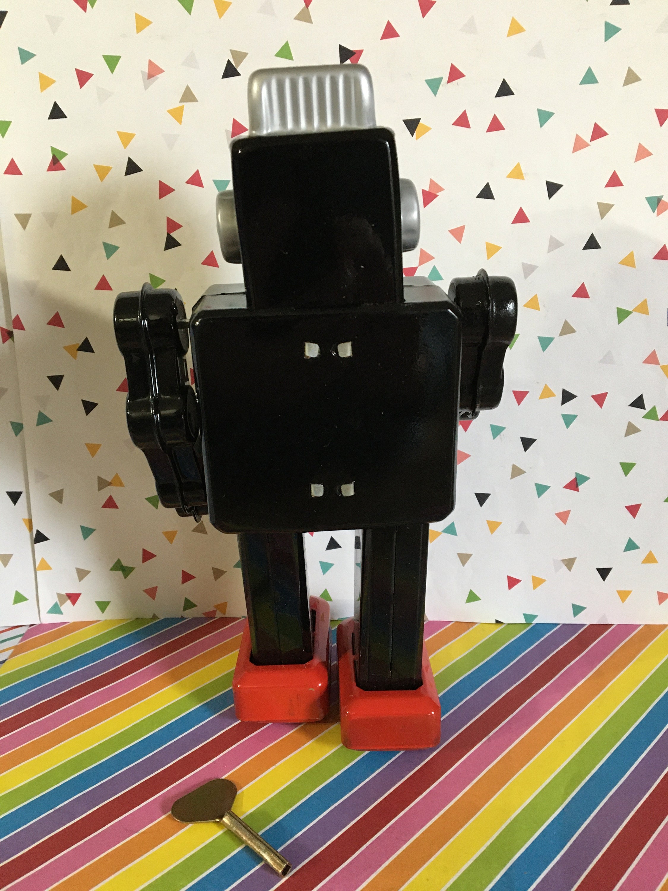 Boxed Reproduction 8" Black Smoking Robot Windup Tin Toy Figure - Etsy