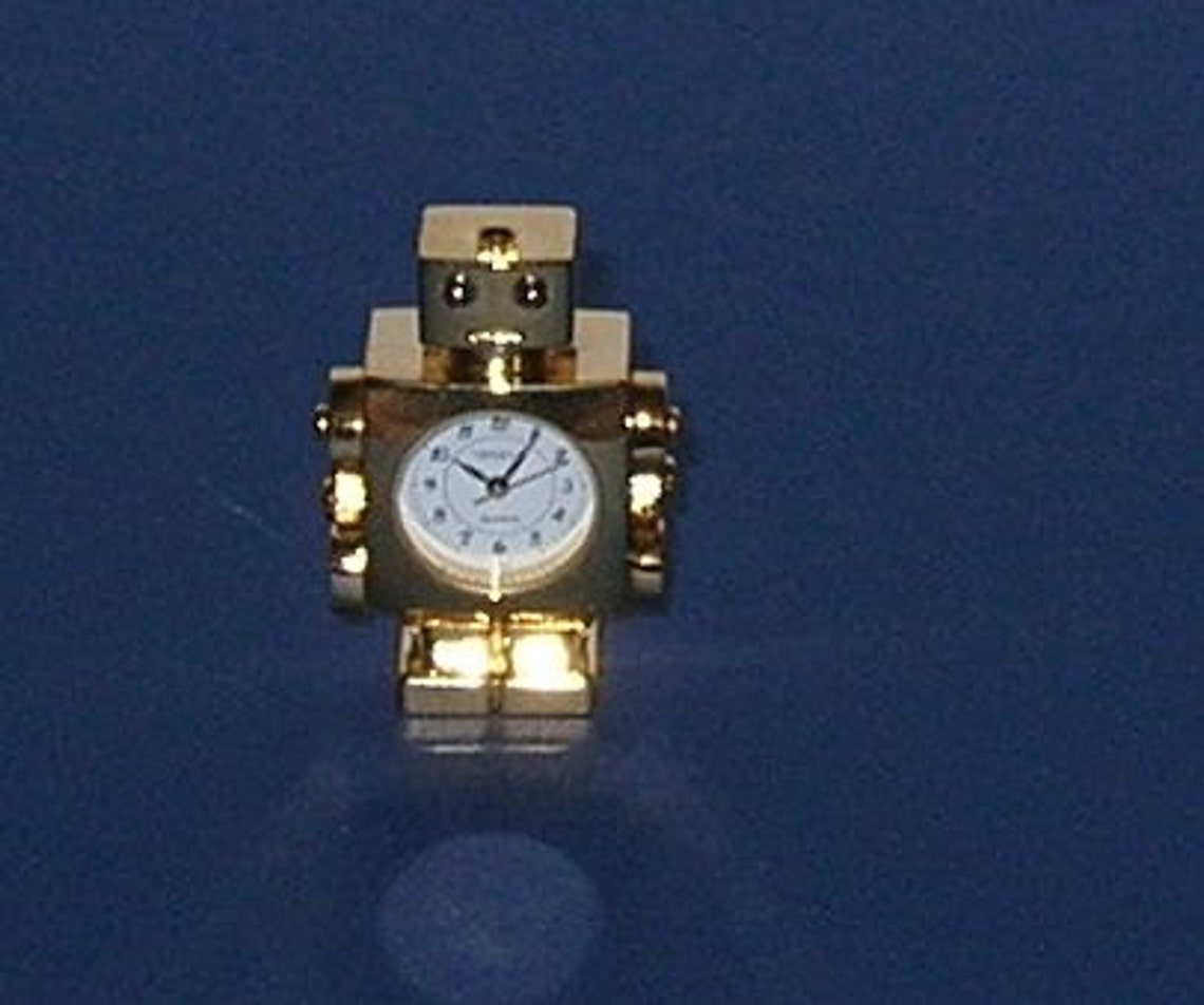Small Gold Colored Desktop Robot Clock - Non-working - Etsy