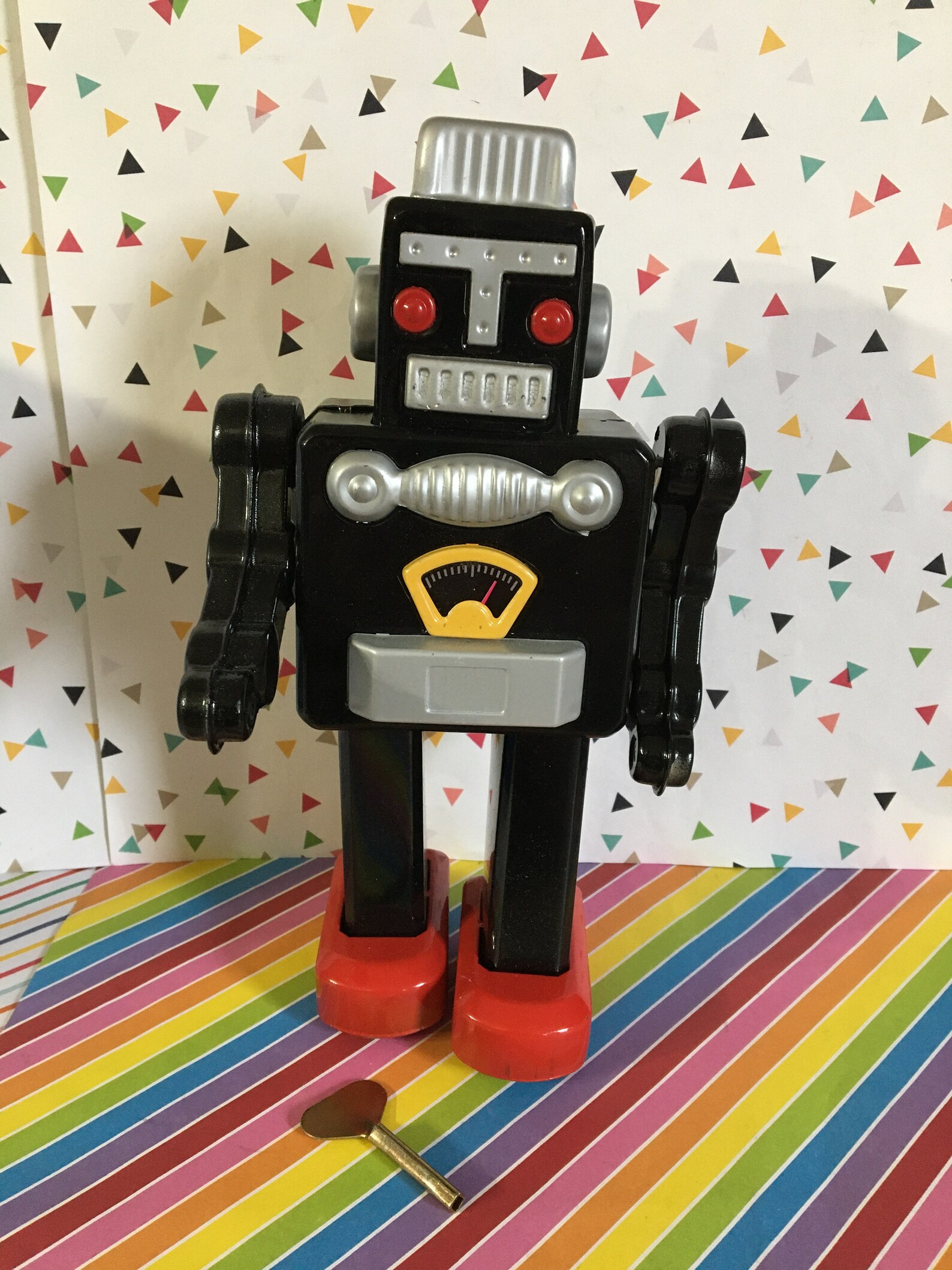 Boxed Reproduction 8" Black Smoking Robot Windup Tin Toy Figure - Etsy
