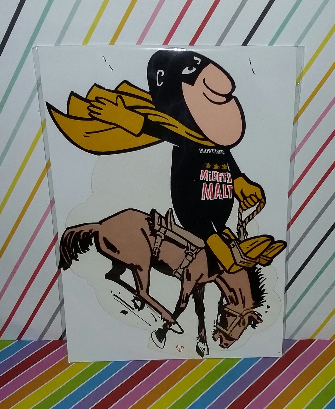 Vintage 1970s Budweiser Bud Man Mighty Malt Bronco Unused Sticker - Etsy