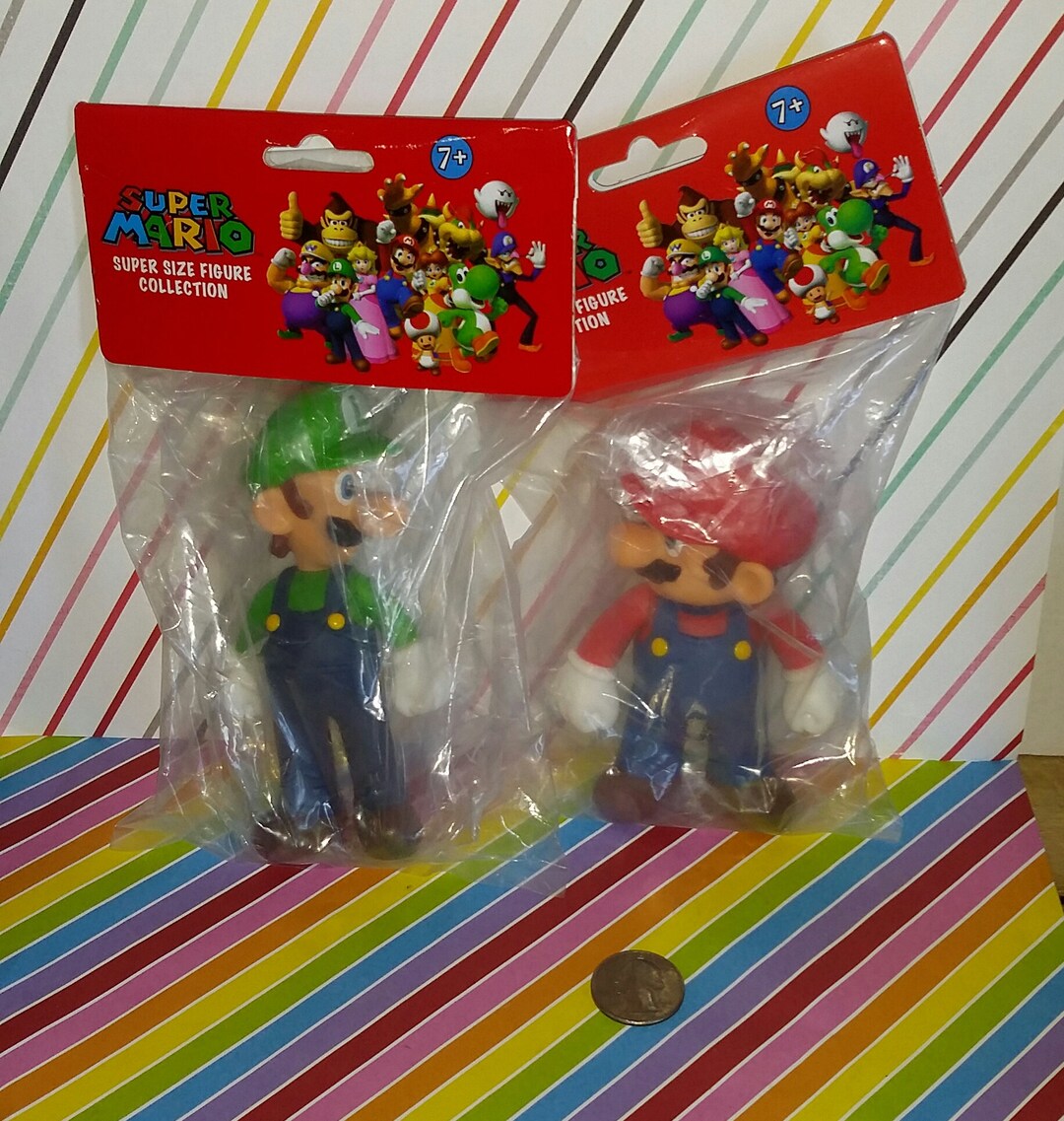Bagged Super Mario Brothers PVC Super Size Figures Set - Mario Luigi - Etsy
