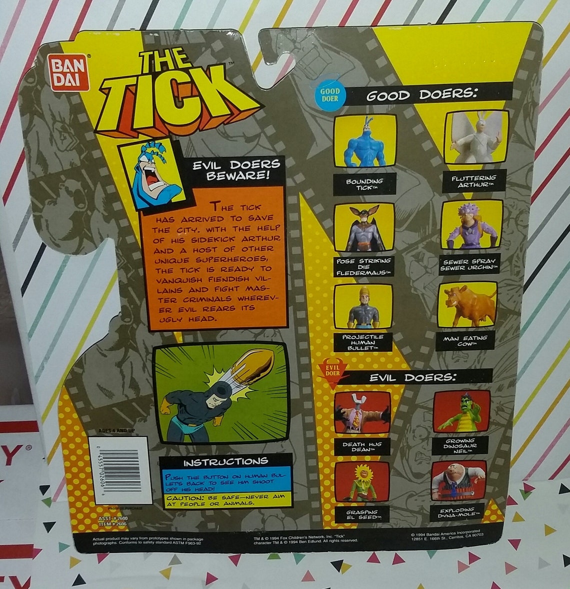 Vintage 1994 Bandai 6" Tick Carded Human Bullet Figure - Etsy
