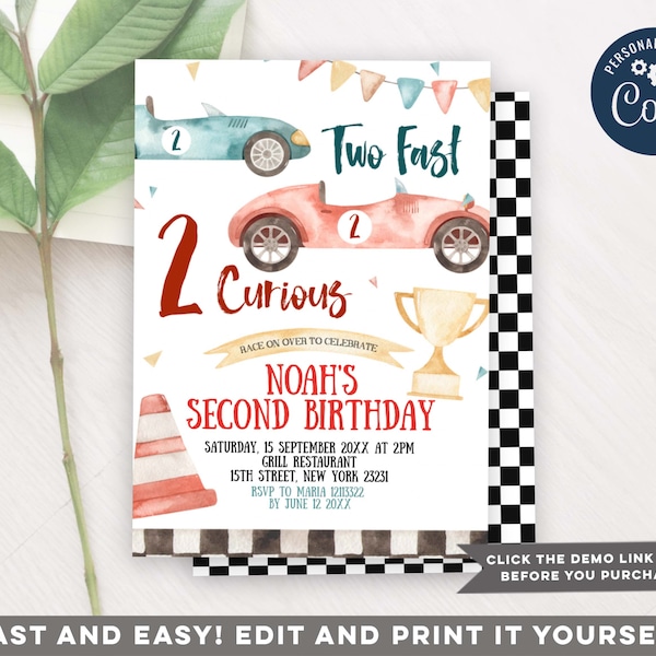 Two Fast Birthday - Etsy