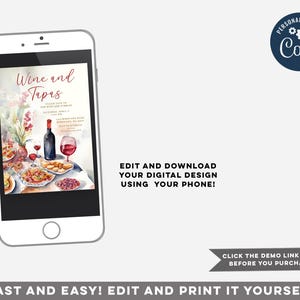 Wine and Tapas Flamenco Tacos Spanish Style Dinner Party Invitation ...