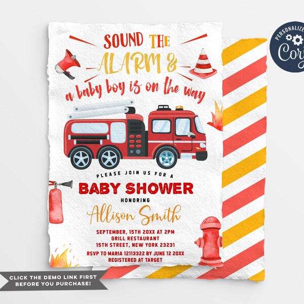 Fire Truck Baby Shower - Etsy