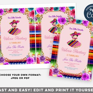 Our Little Senorita is Turning Uno, 1th Birthday Invitation, Mexican ...