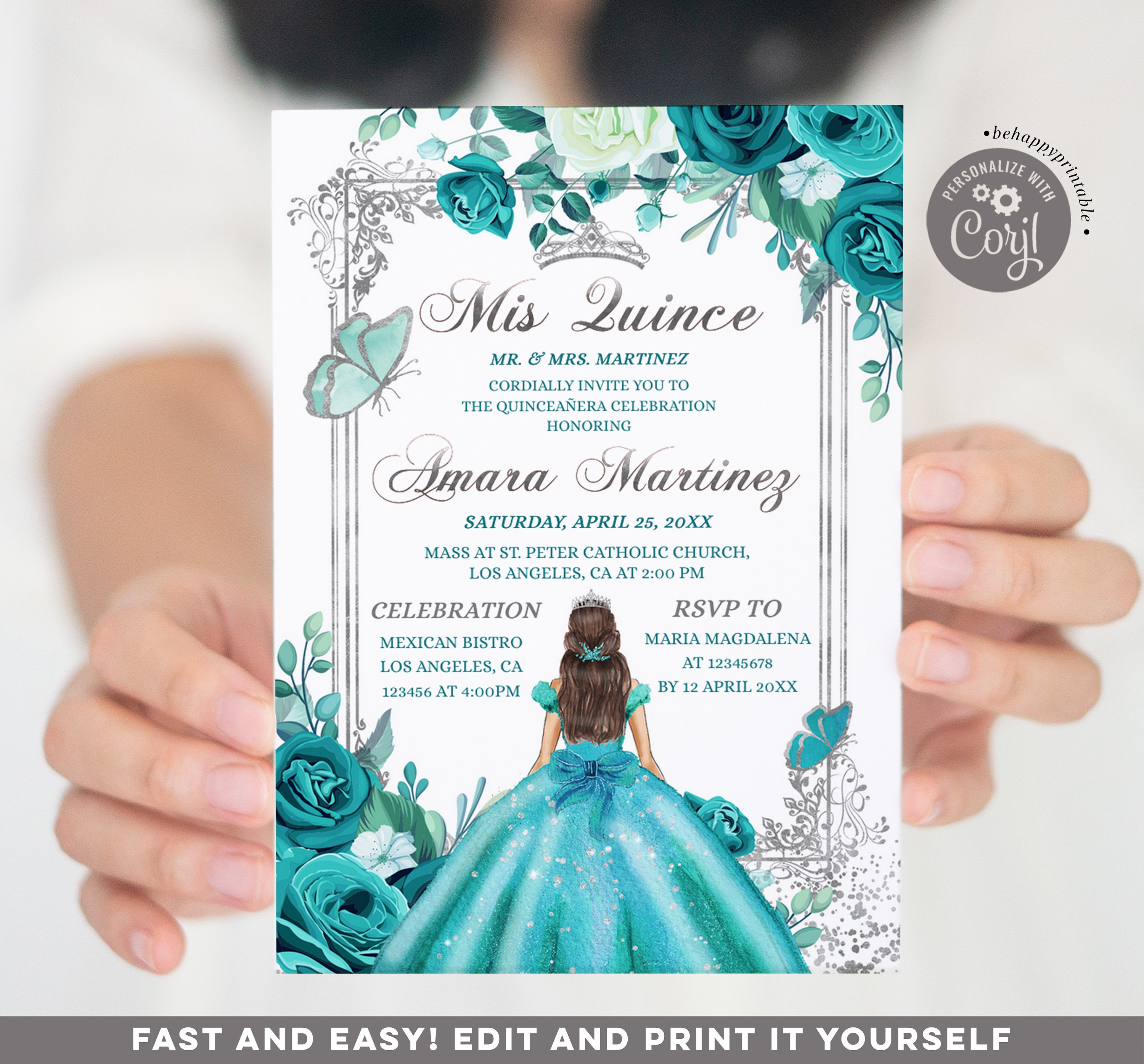 Invitaciones Color Turquesa