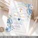 Editable Dusty Blue Gold Holy Communion Invitation, Elegant Baby Blue ...