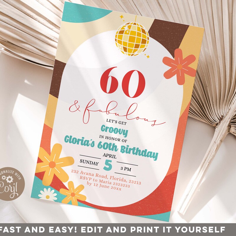 60s Party Invitation - Etsy