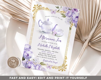 Vintage Afternoon Tea Invite - Etsy