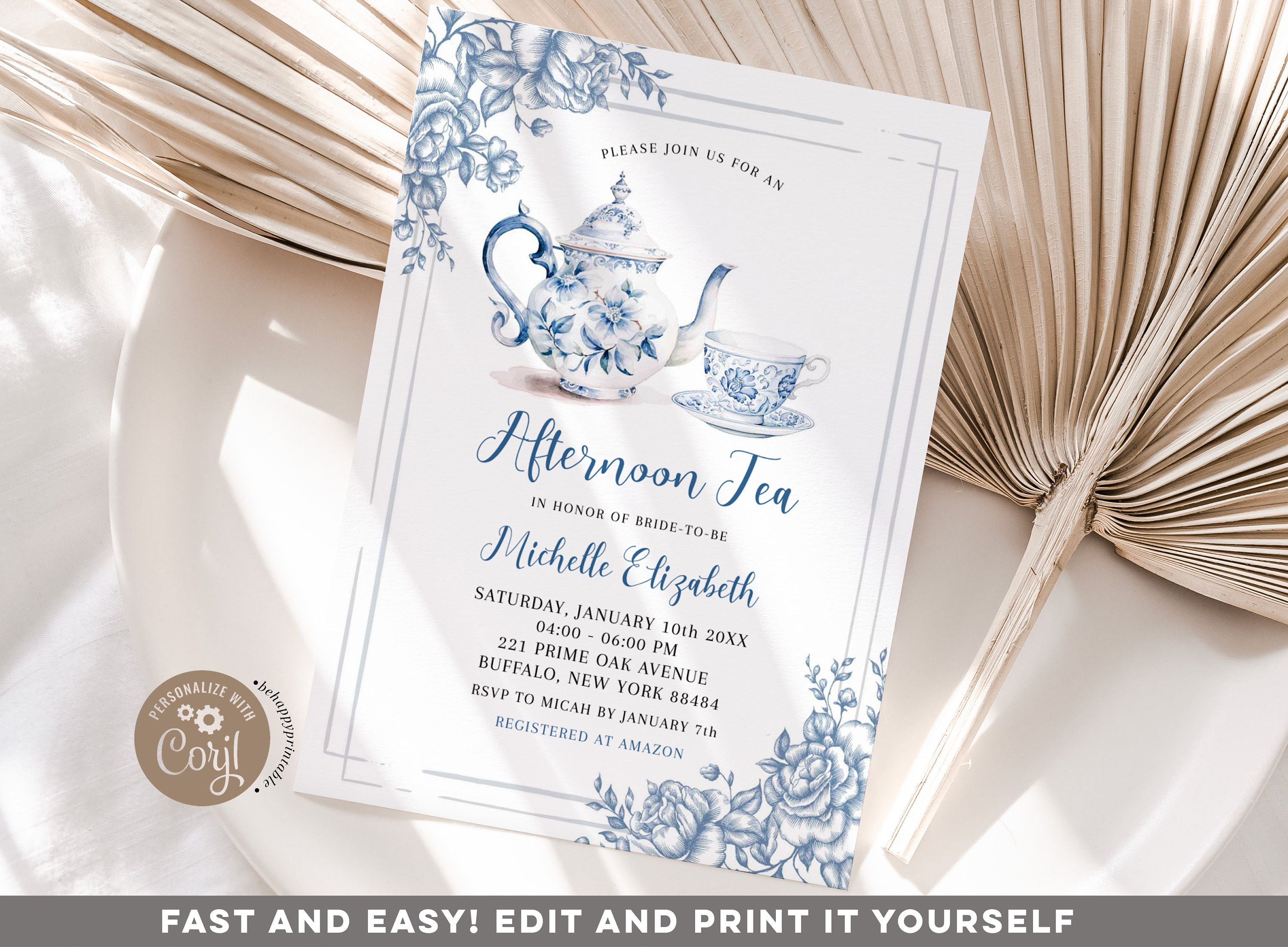 Edwardian Tea Invitations Printable Tea Party Invitations