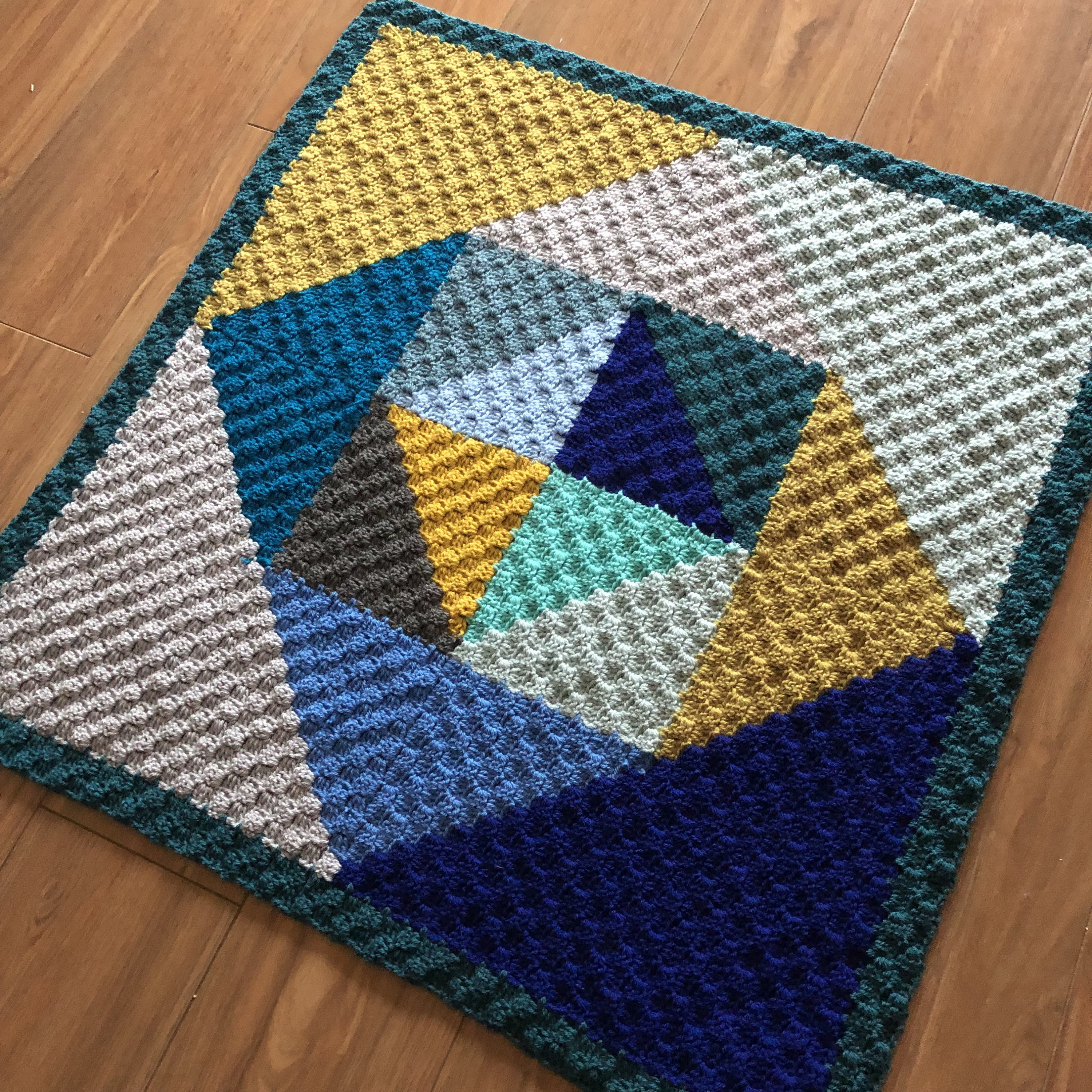 Geometric Crochet Blanket Pattern UK and US Terms Corner to Corner ...