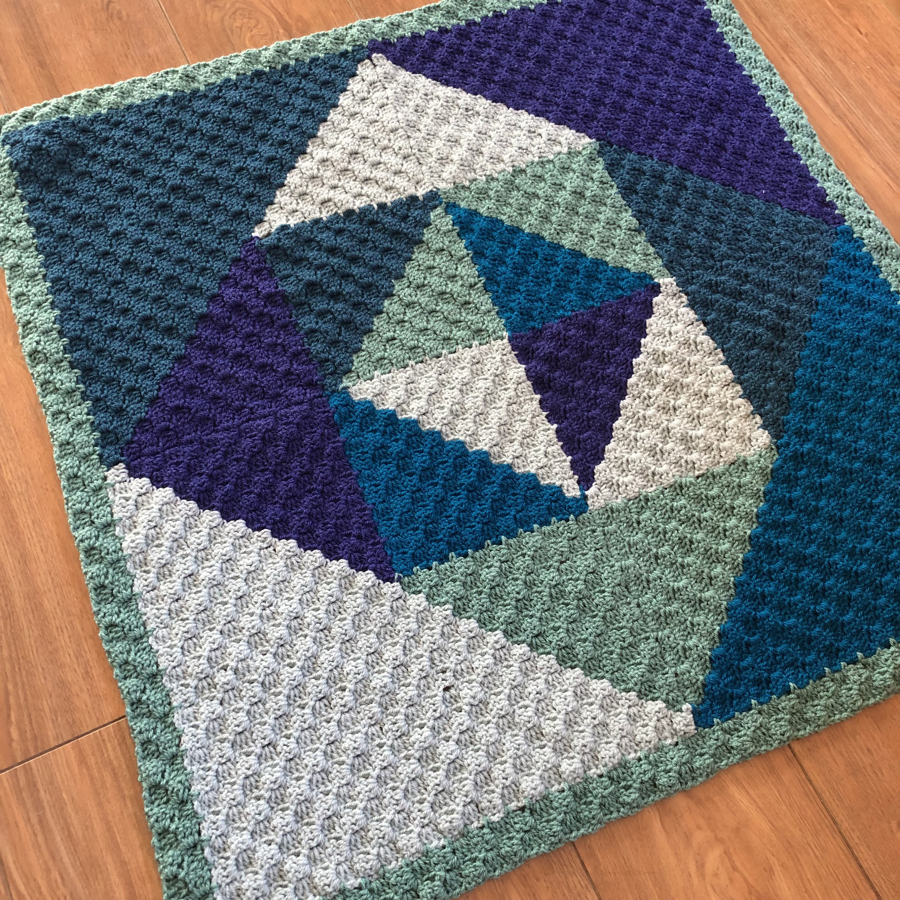 Geometric Crochet Blanket Pattern UK and US Terms Corner to Corner ...