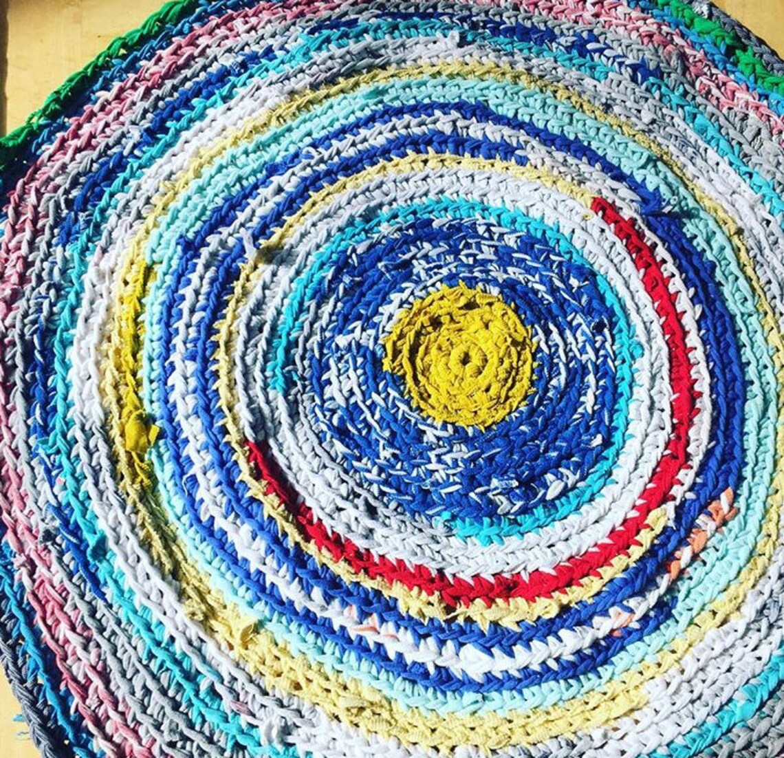 Round Crochet Rag Rug Pattern With Instructions for Making - Etsy