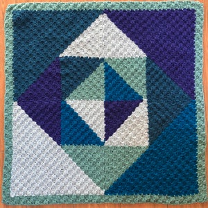 Geometric Crochet Blanket Pattern UK and US Terms Corner to Corner ...