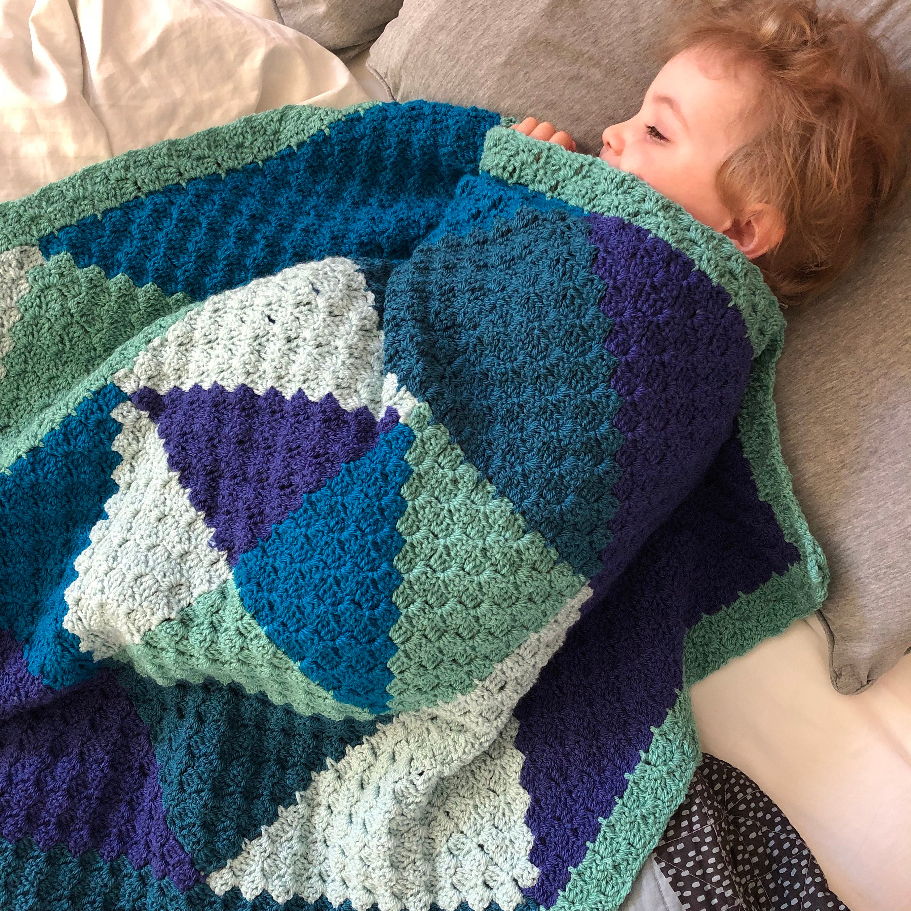 Geometric Crochet Blanket Pattern UK and US Terms Corner to Corner ...