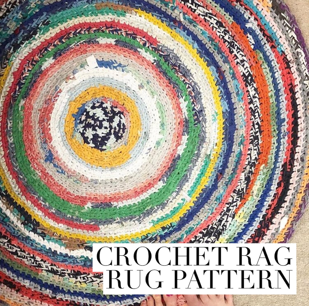 Round Crochet Rag Rug Pattern With Instructions for Making T-shirt ...