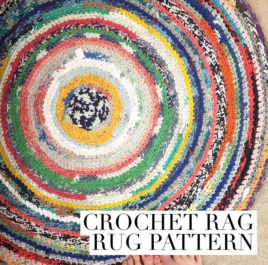 Round Crochet Rag Rug Pattern With Instructions for Making - Etsy