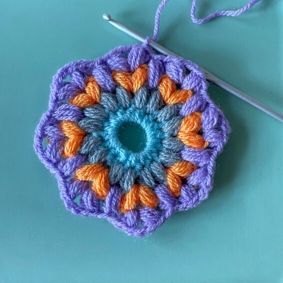 Crochet Blanket Pattern, Star Design, Puff Stitch, UK Terminology, PDF ...