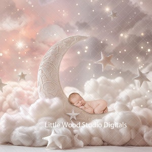 Set of 2 Pretty Moon Digital Backgrounds! Newborn Digital Background ...