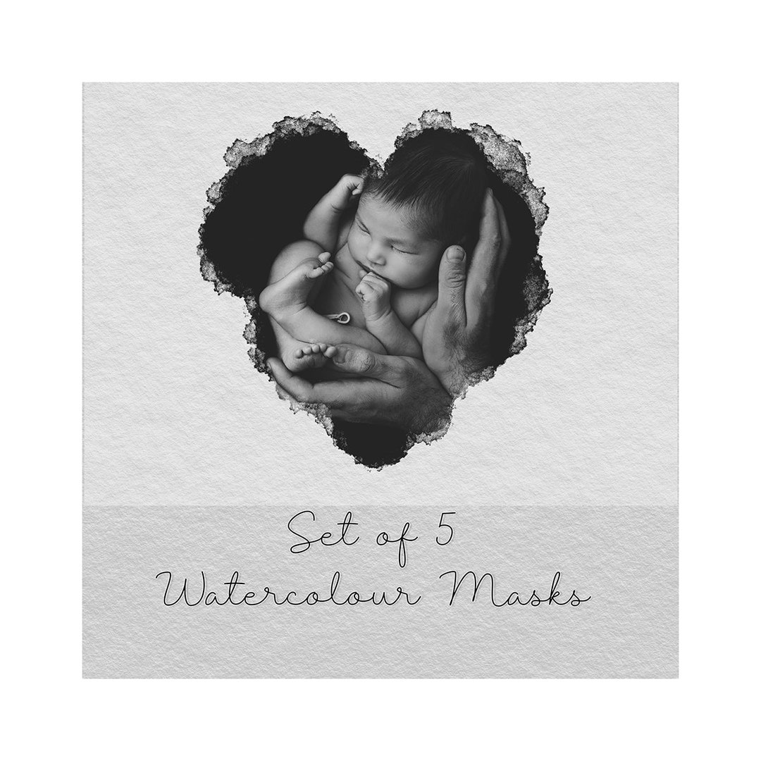 Set of 5 Watercolour Clipping Masks. Easy to Use! Resizable Mask Layer ...