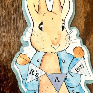 Peter Rabbit It's a Boy Cake Topper, GLITTER, Baby Shower, Birthday ...