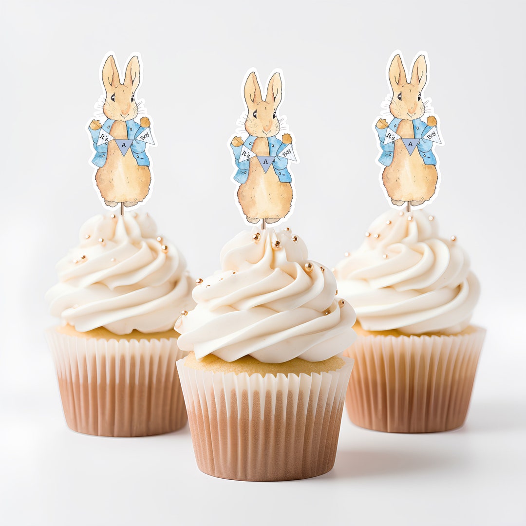 Peter Rabbit Cupcake Topper, GLITTER, Peter Rabbit Baby Shower, Beatrix ...