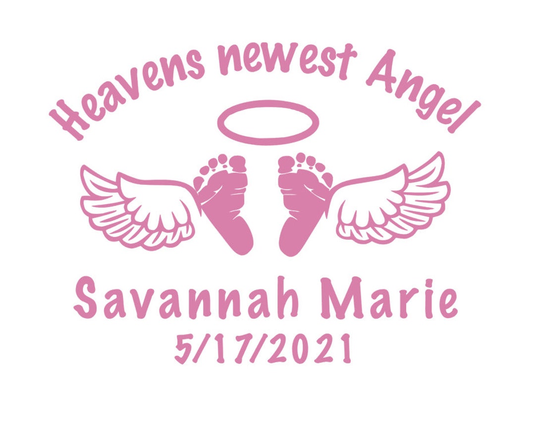Angel Baby Memorial Decal, Angel Baby Footprint Vinyl Decal, Heavens ...