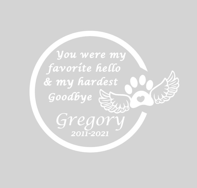 Custom Memorial Decal, Pet Memorial Decal, Pet Loss Decal, Dog Loss ...