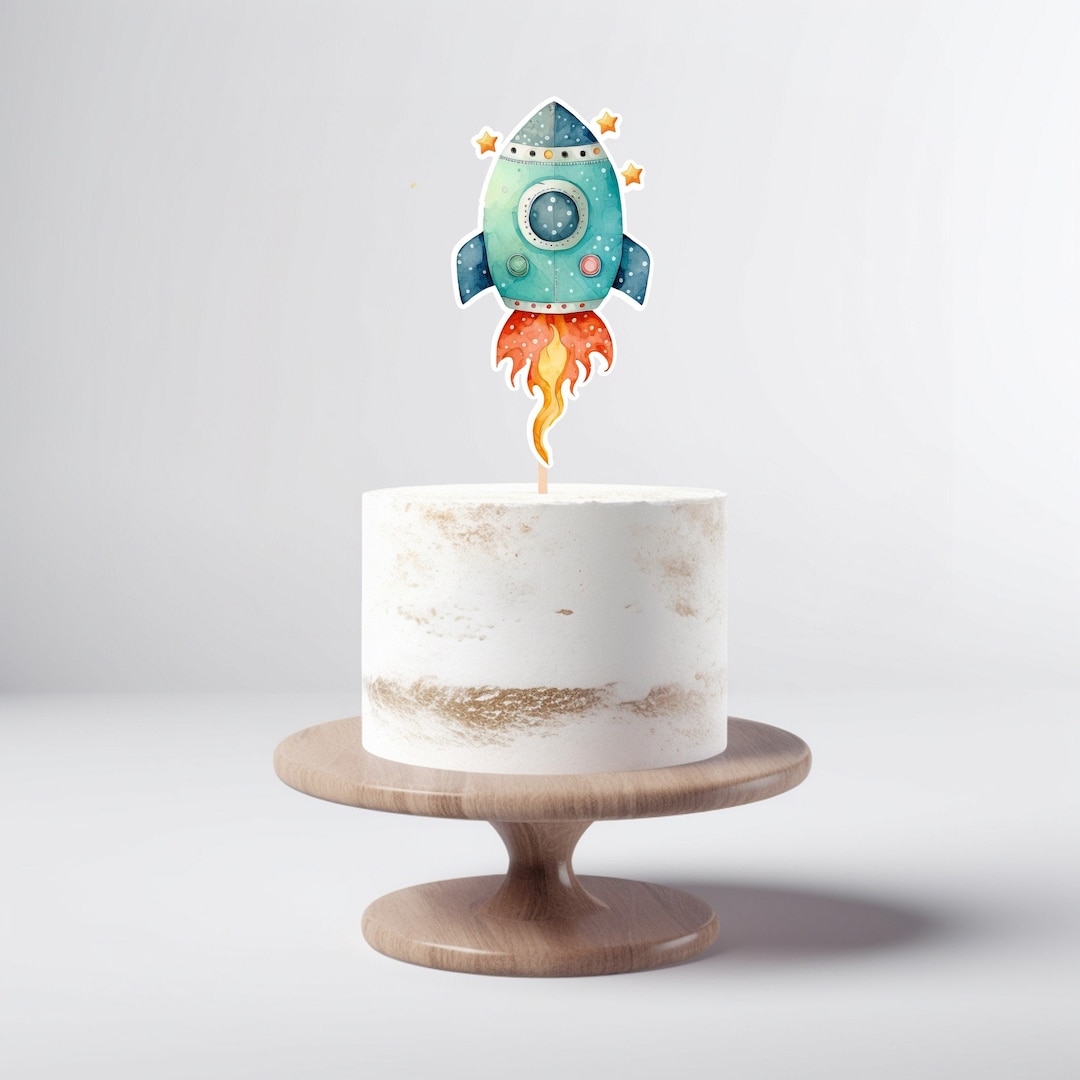 Rocket Cake Topper, GLITTER, Child Party, Baby Shower, Birthday ...
