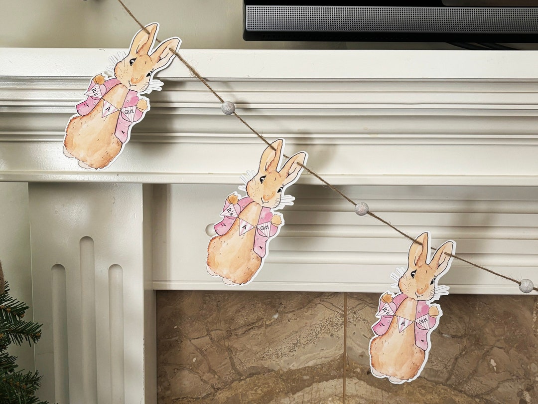 Peter Rabbit 8’ Banner, Peter Rabbit It's A Girl Banner, Wooden Beads ...