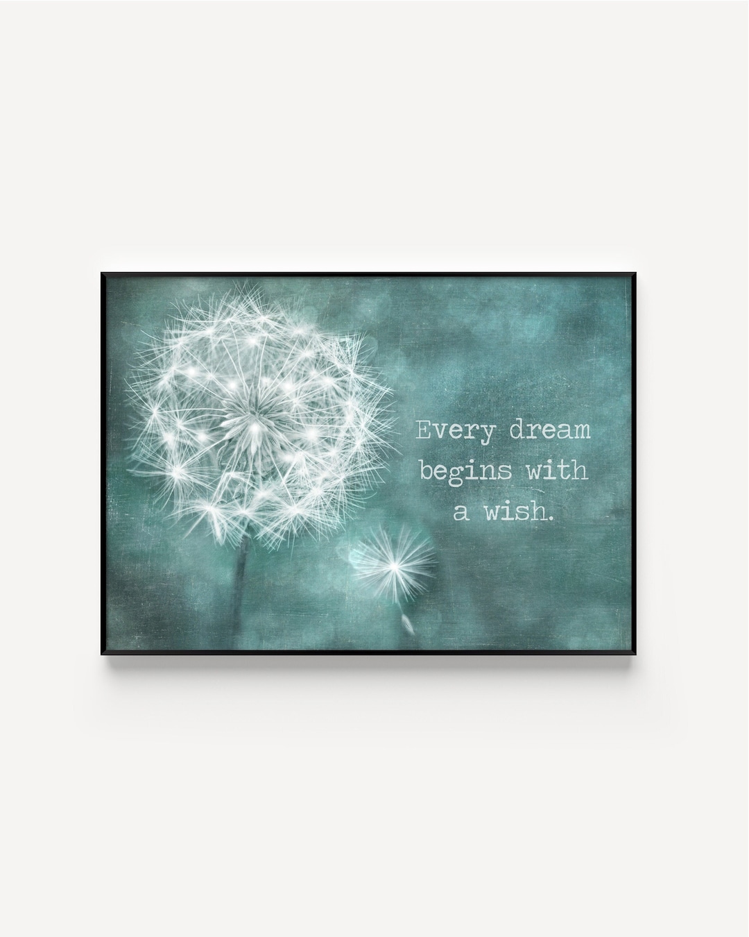 Dandelion Wall Art, Dandelion Wall Decor, Dandelion Art Print, Teal ...